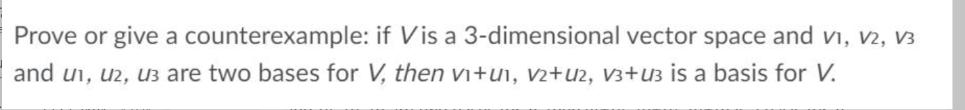 Solved Prove or give a counterexample: if Vis a | Chegg.com