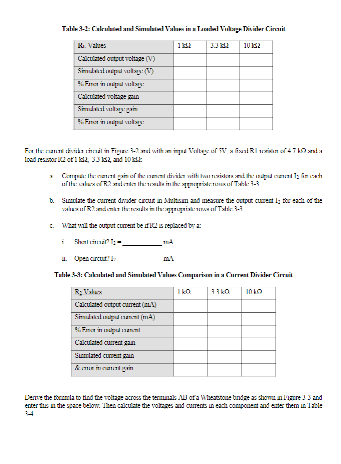 Solved Figure 3 2 Current Divider The Output Current I2