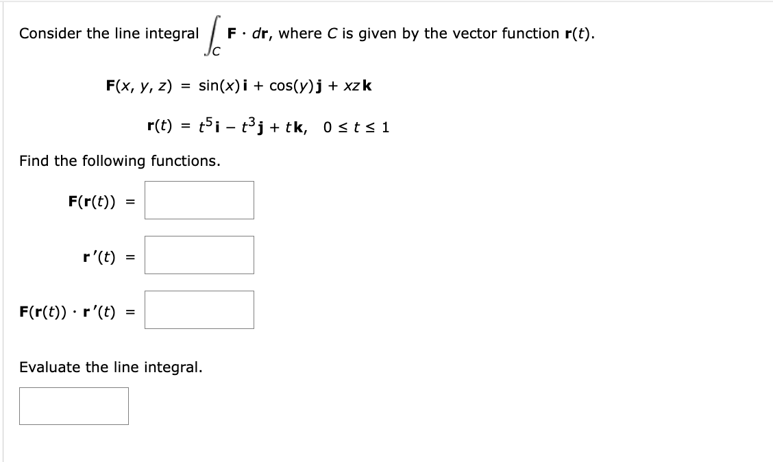 Solved Consider the line integral ∫CF⋅dr, where C is given | Chegg.com