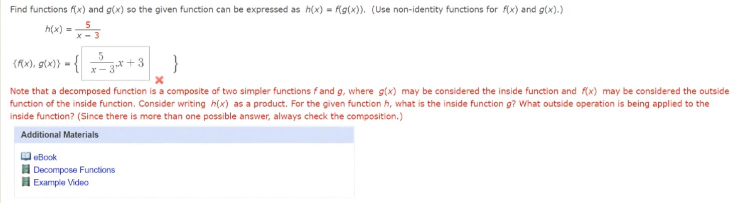 Solved Find Functions Fx And Gx So The Given Function 3072