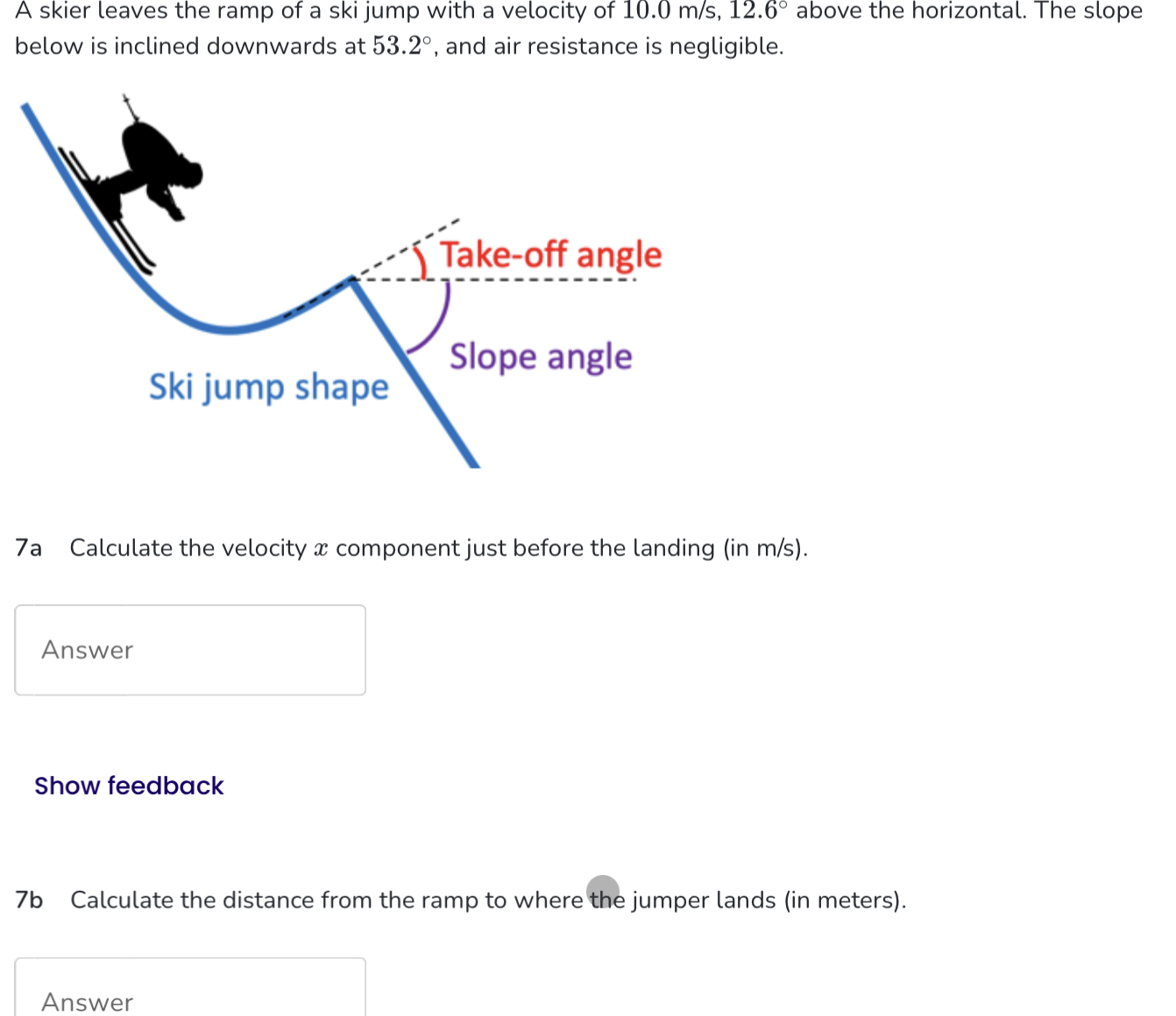 A skier leaves the ramp of a ski jump with a velocity | Chegg.com