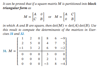 Solved = [ ] M = LA [ 0 It can be proved that if a square | Chegg.com
