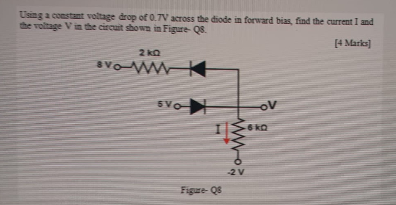 Solved Using a constant voltage drop of 0.7V across the | Chegg.com