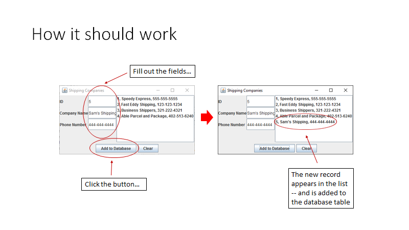 Java Practice Exercise Create a database | Chegg.com