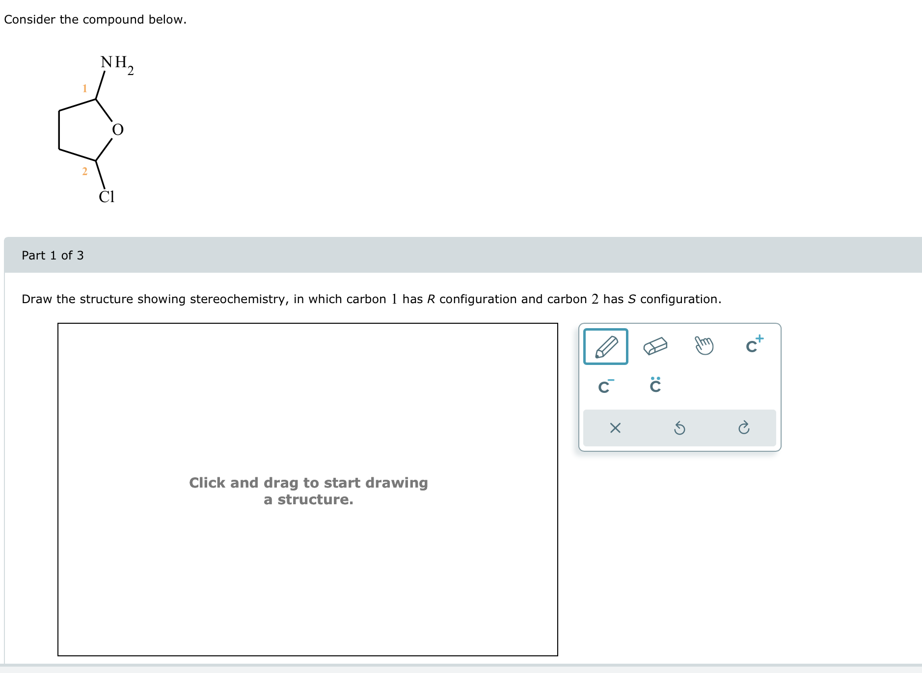 Solved Consider the compound below. Part 1 of 3 Draw the | Chegg.com