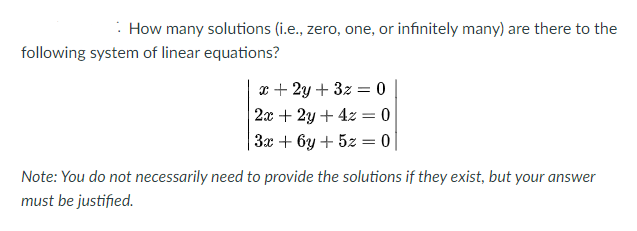 Solved : How many solutions (i.e., zero, one, or infinitely | Chegg.com