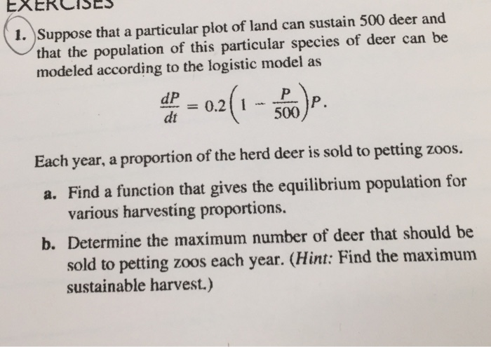 Solved EXERCISES I. Suppose that a particular plot of land | Chegg.com