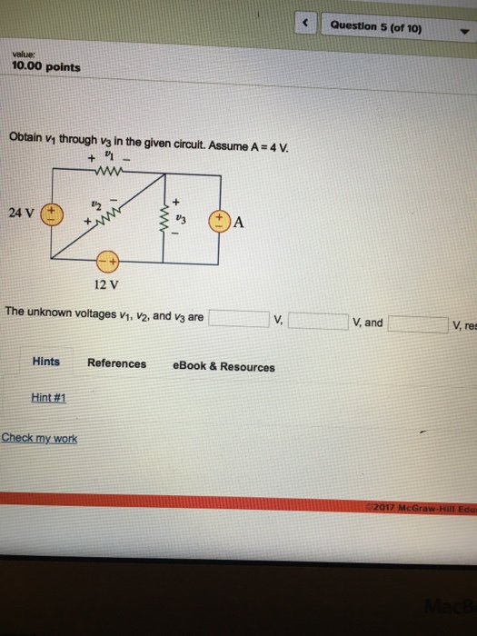 Solved value: 10.00 points obtain v1 through v3 in the given | Chegg.com