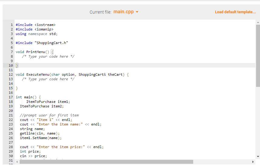 Solved 28.14 LAB*: Program: Online shopping cart (Part | Chegg.com