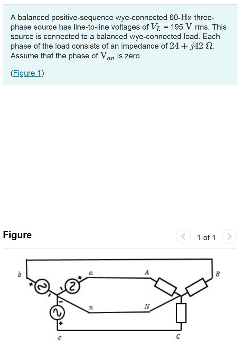 Solved Find the line-to-neutral voltage phasor Van. Find | Chegg.com
