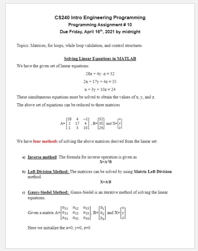 Solved CS240 Intro Engineering Programming Programming | Chegg.com