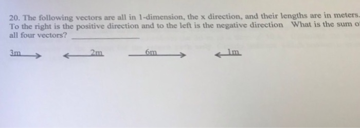 Solved 20. The following vectors are all in 1-dimension, the | Chegg.com
