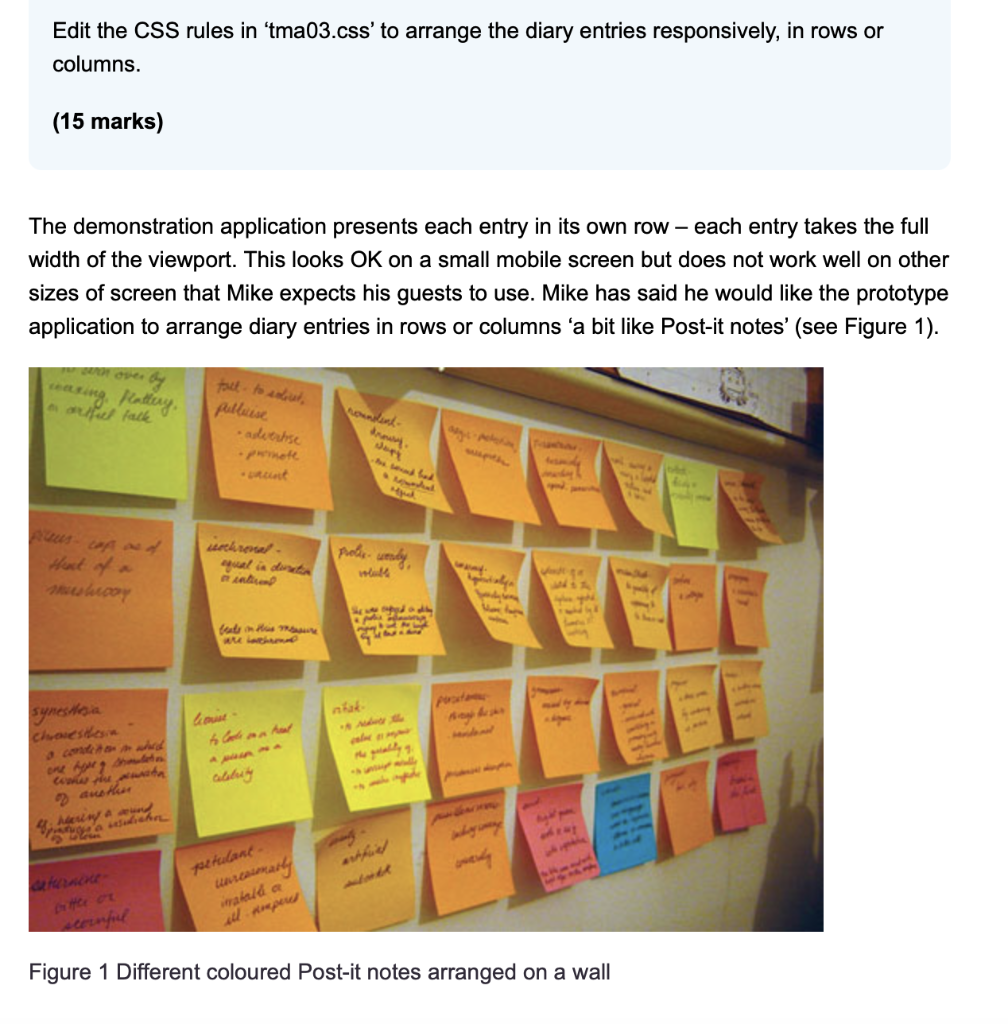 Solved Edit the CSS rules in 'tma03.css' to arrange the | Chegg.com