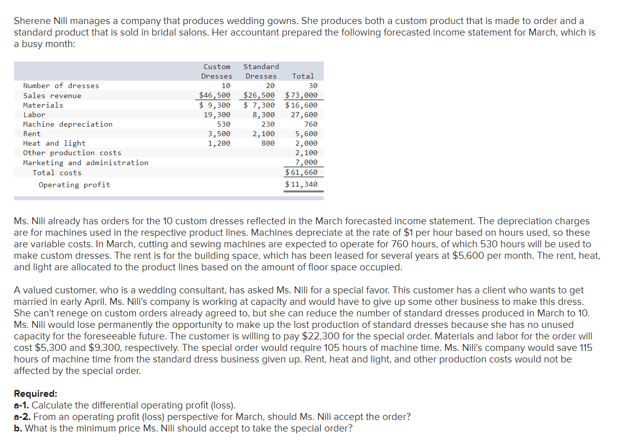 Solved Required: a-1. Calculate the differential operating | Chegg.com