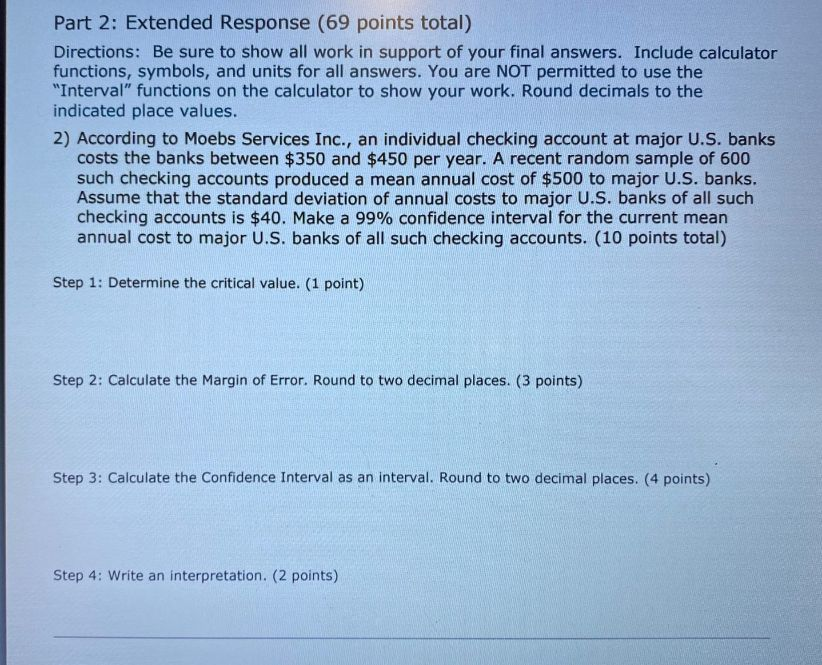 Solved Part 2: Extended Response (69 points total) | Chegg.com
