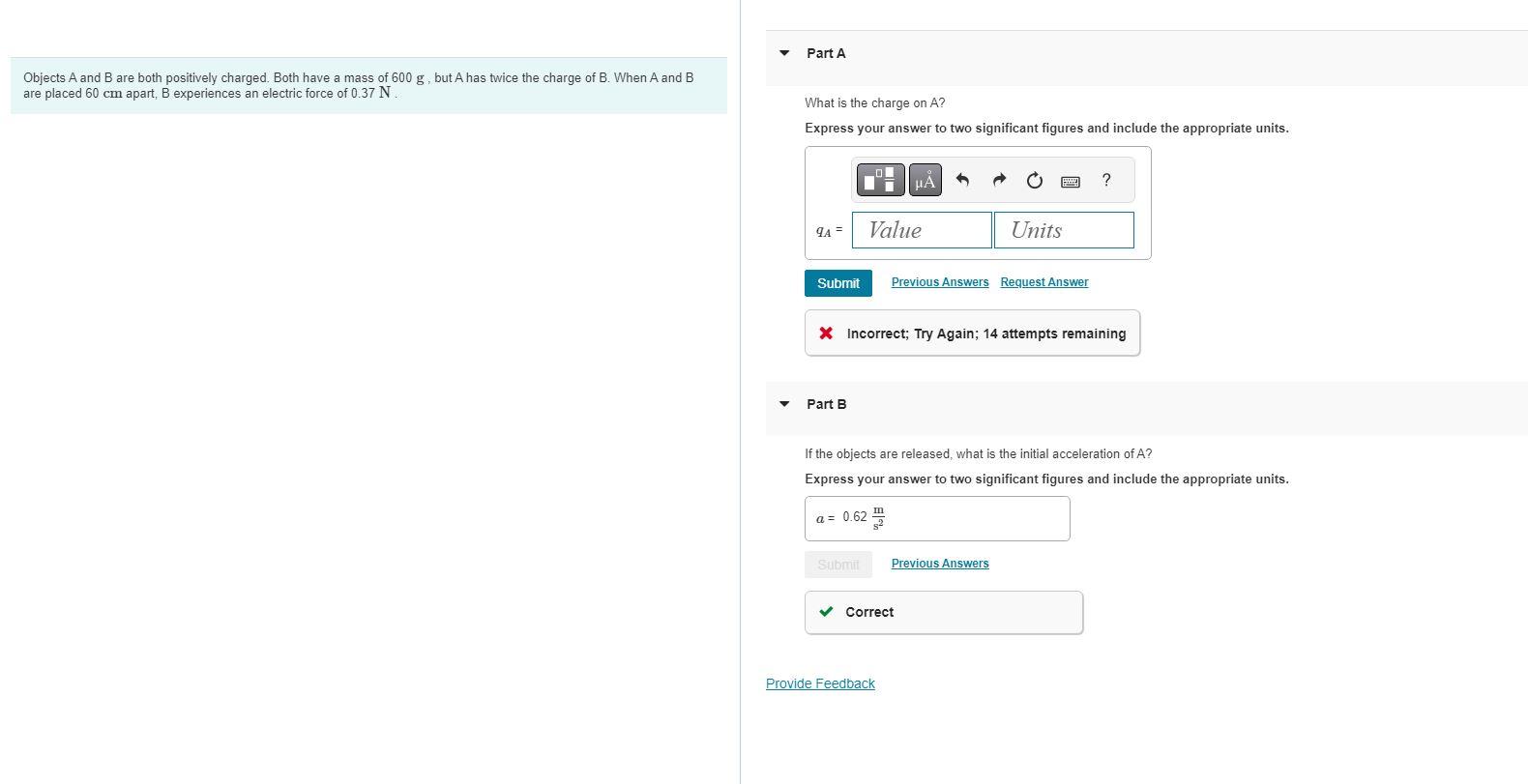 Solved Objects A and B are both positively charged. Both | Chegg.com