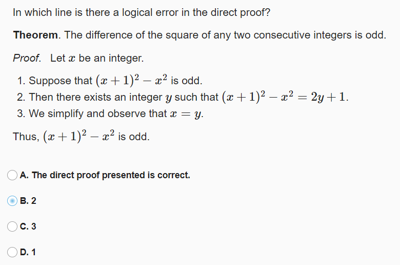 Solved In which line is there a logical error in the direct | Chegg.com