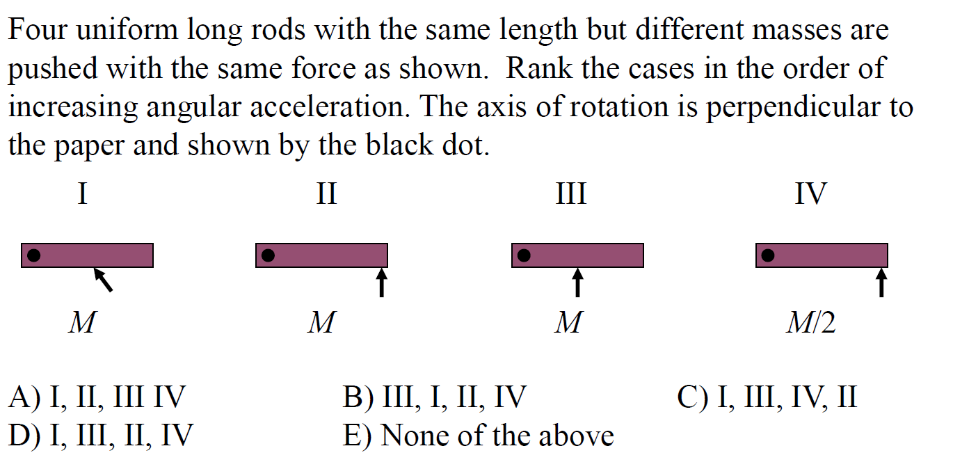 Solved Four uniform long rods with the same length but | Chegg.com
