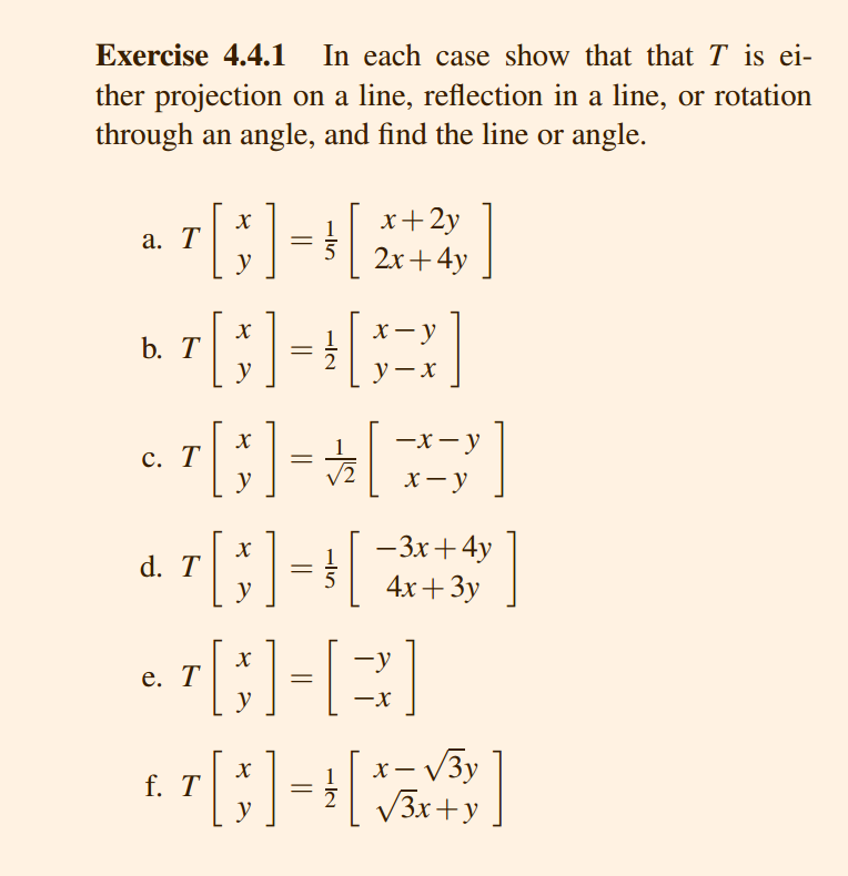 Solved Exercise 4.4.1 In each case show that that T is | Chegg.com