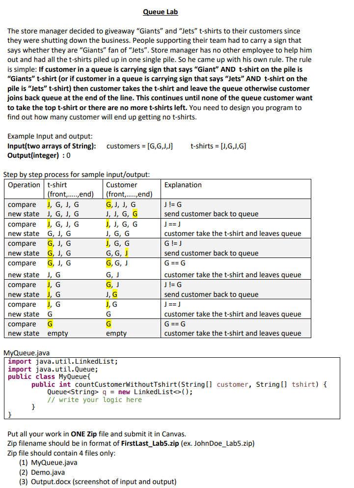 Solved Queue Lab The store manager decided to giveaway | Chegg.com