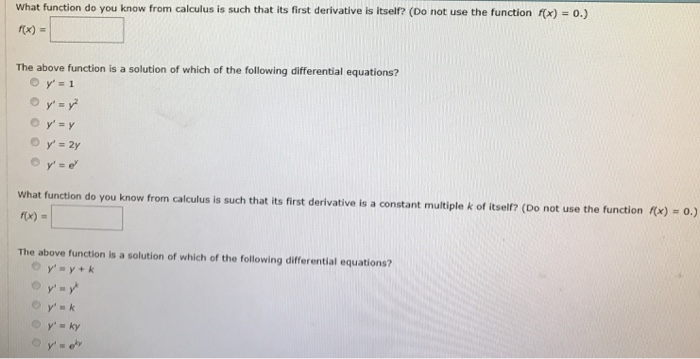 Solved What function do you know from calculus is such that | Chegg.com