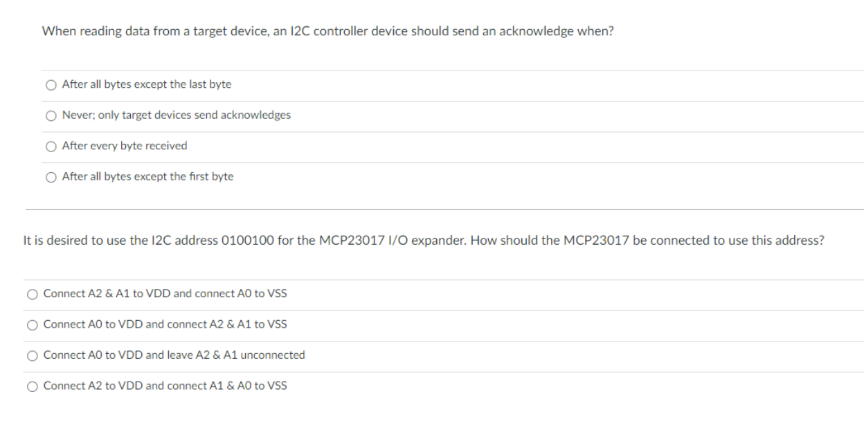 Solved When reading data from a target device, an I2C | Chegg.com