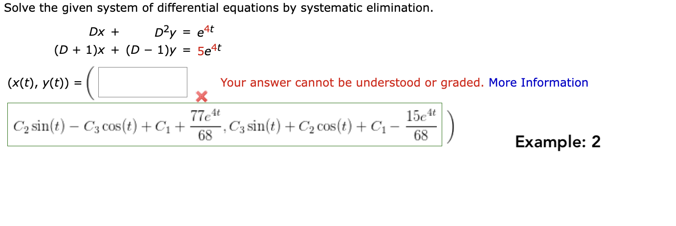 Solved Differential Equations Solve the given system of | Chegg.com