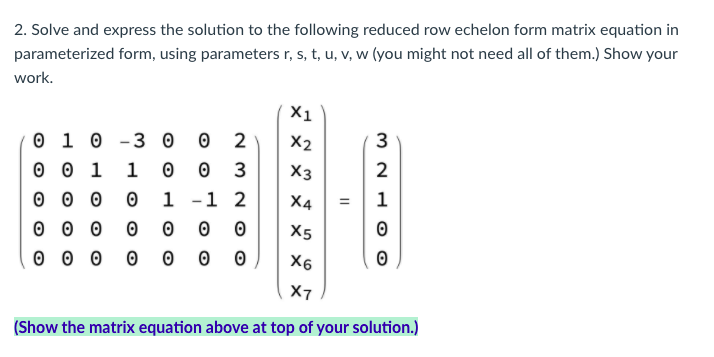 Solved 2. Solve and express the solution to the following | Chegg.com