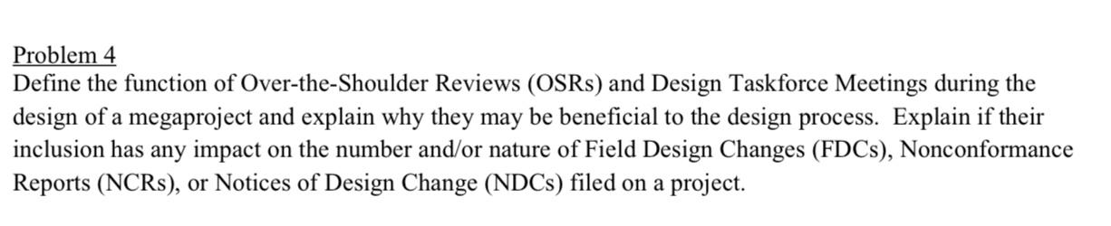 Solved Problem 4 Define the function of Over-the-Shoulder | Chegg.com