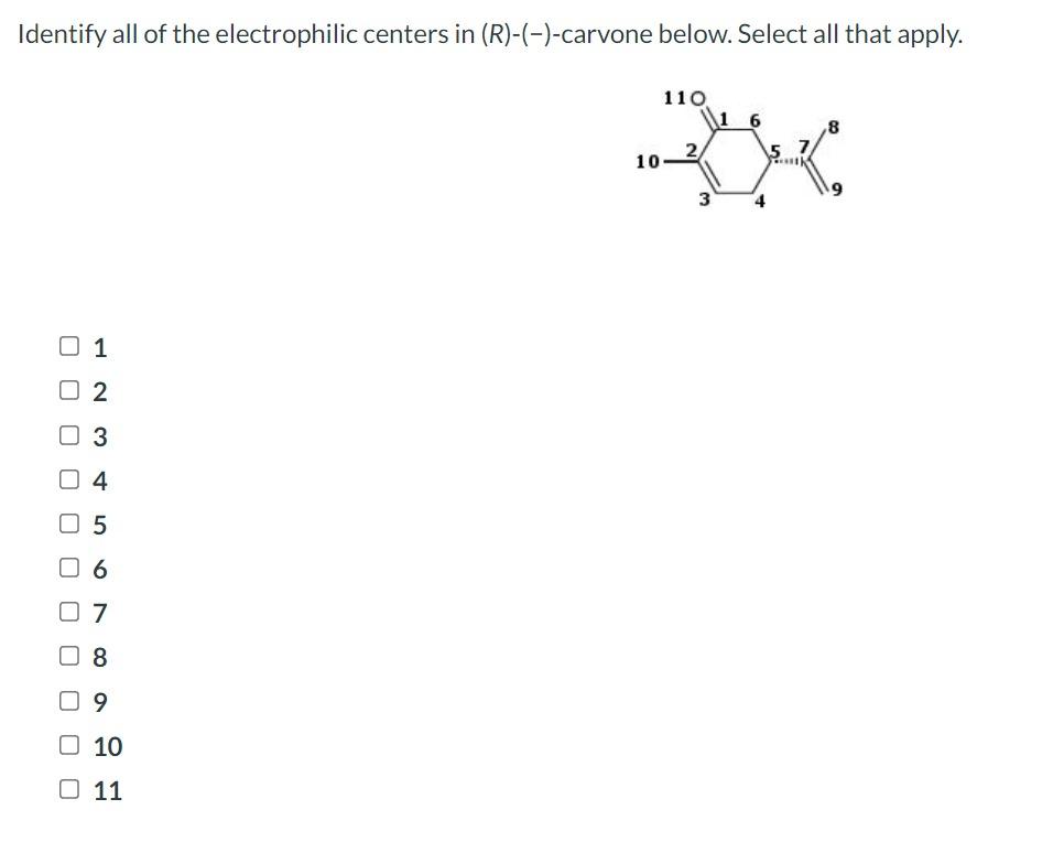 Solved Identify all of the electrophilic centers in | Chegg.com