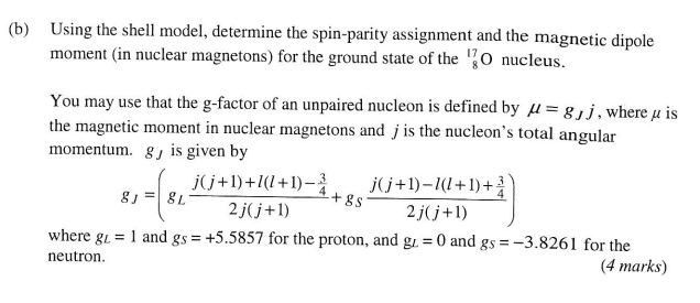 Solved Using the shell model, determine the spin-parity | Chegg.com