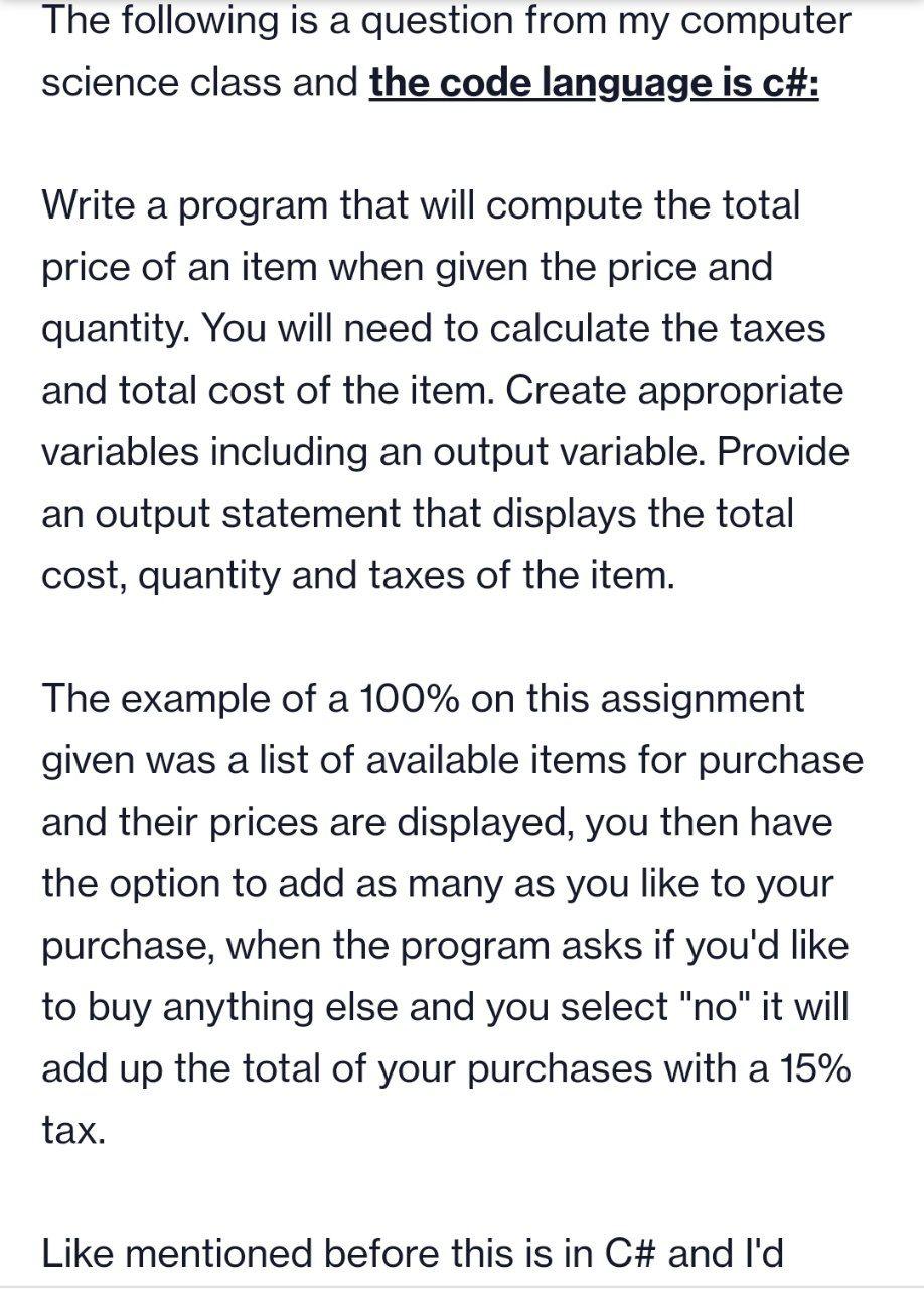 Solved The following is a question from my computer science | Chegg.com