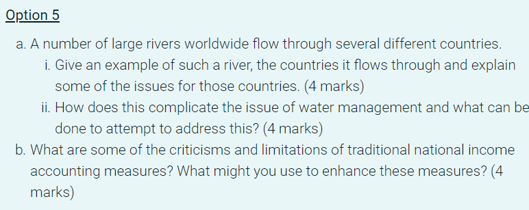 Solved a. A number of large rivers worldwide flow through | Chegg.com