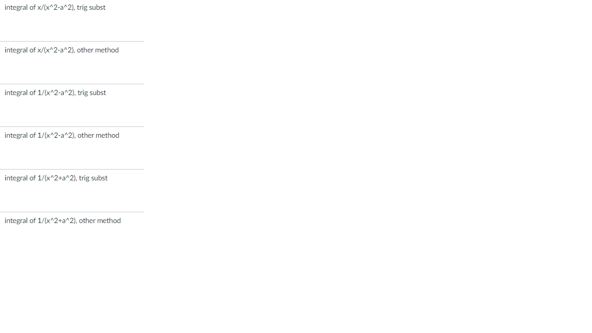 Solved integral of x/(x^2-a^2), trig subst integral of | Chegg.com