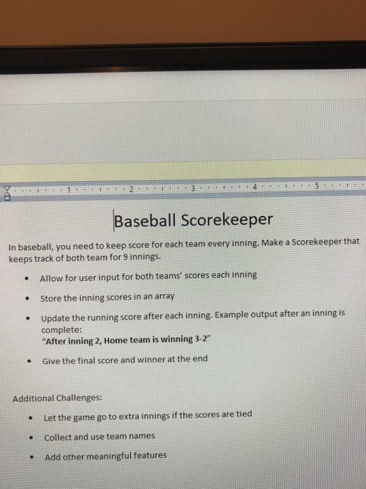 Solved 12 Baseball Scorekeeper in baseball, you need to keep | Chegg.com