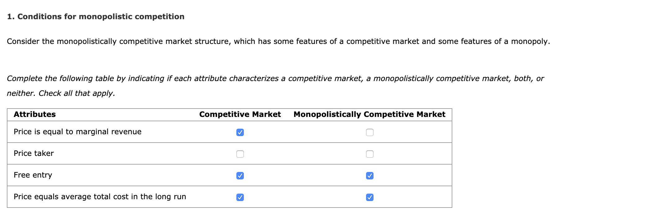 Solved 1. Conditions for monopolistic competition Consider | Chegg.com