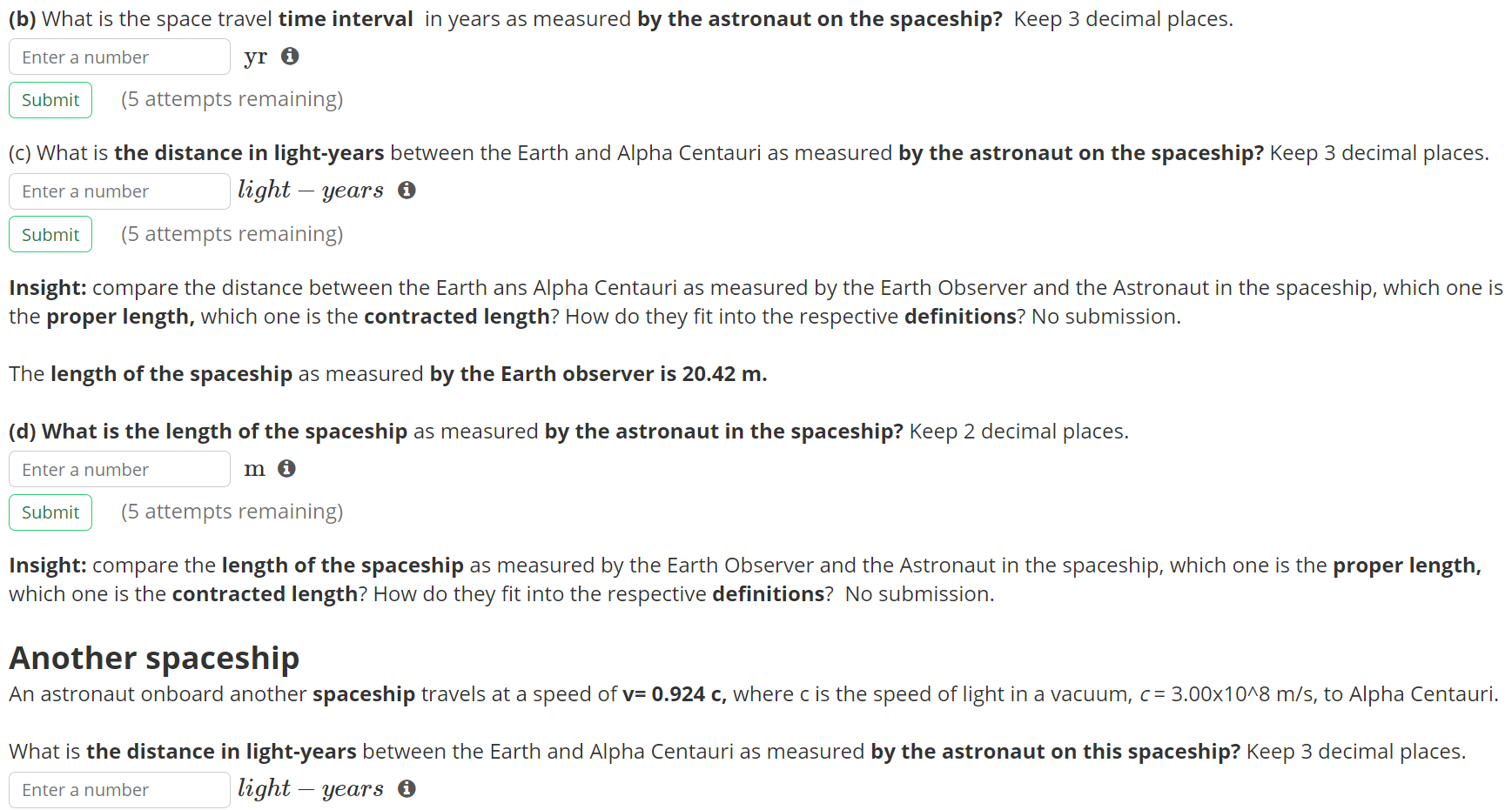 Solved Special Relativity - Time Dilation, Length | Chegg.com