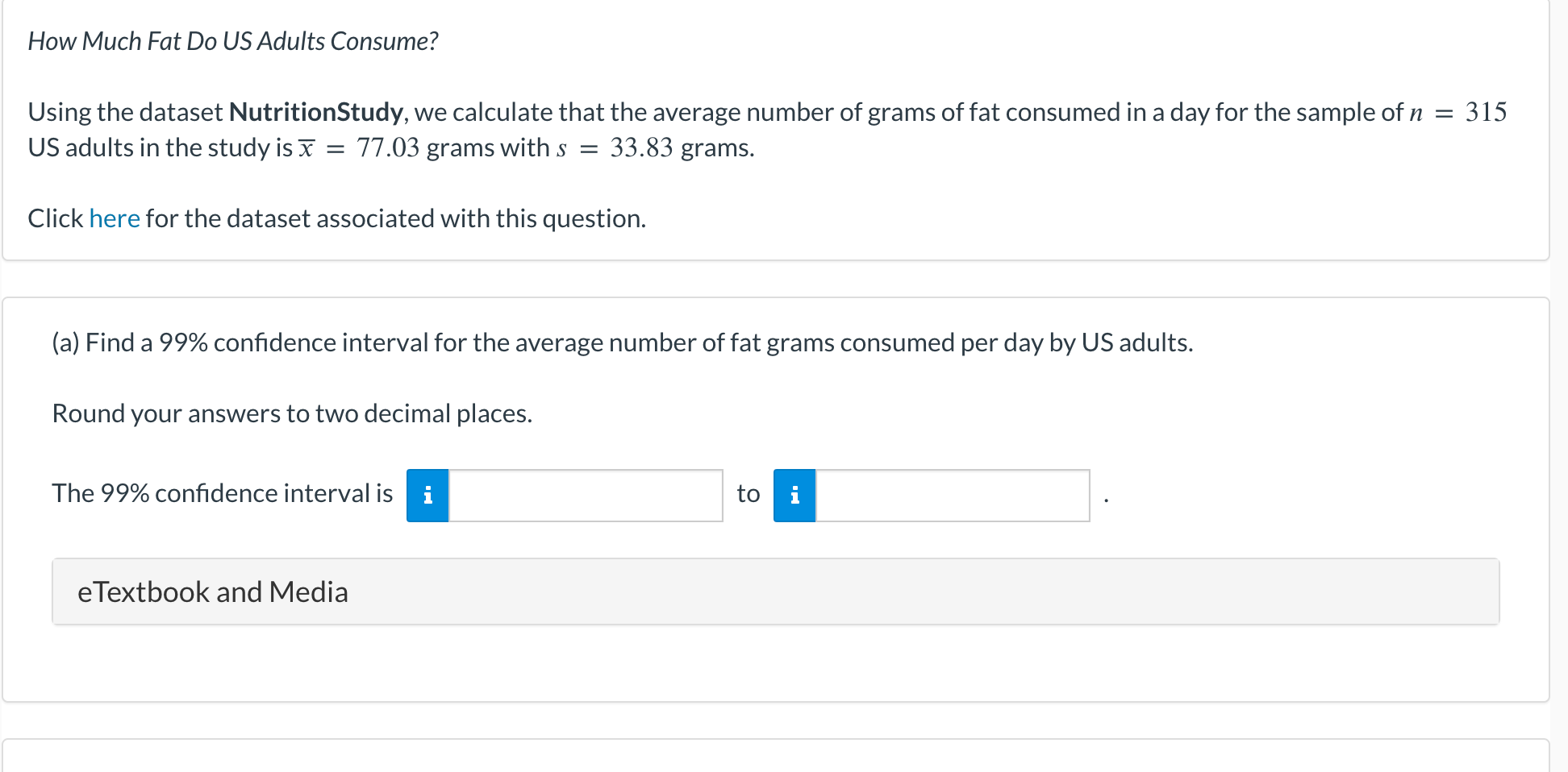 Solved How Much Fat Do US Adults Consume? Using the dataset | Chegg.com