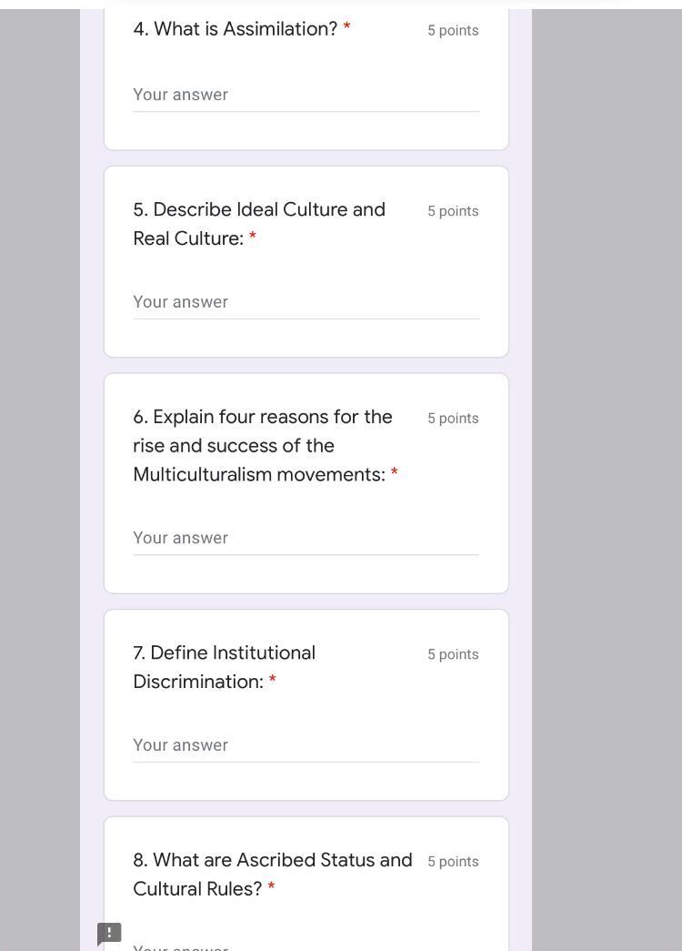 Solved 4. What is Assimilation? * 5 points Your answer 5 | Chegg.com