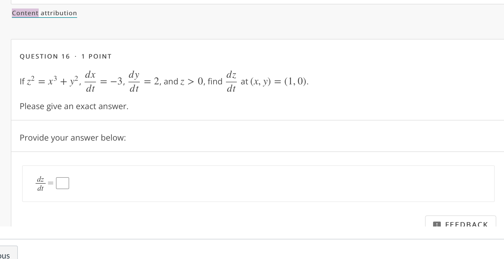 Solved us Content attribution QUESTION 16. 1 POINT dx dy 3 | Chegg.com