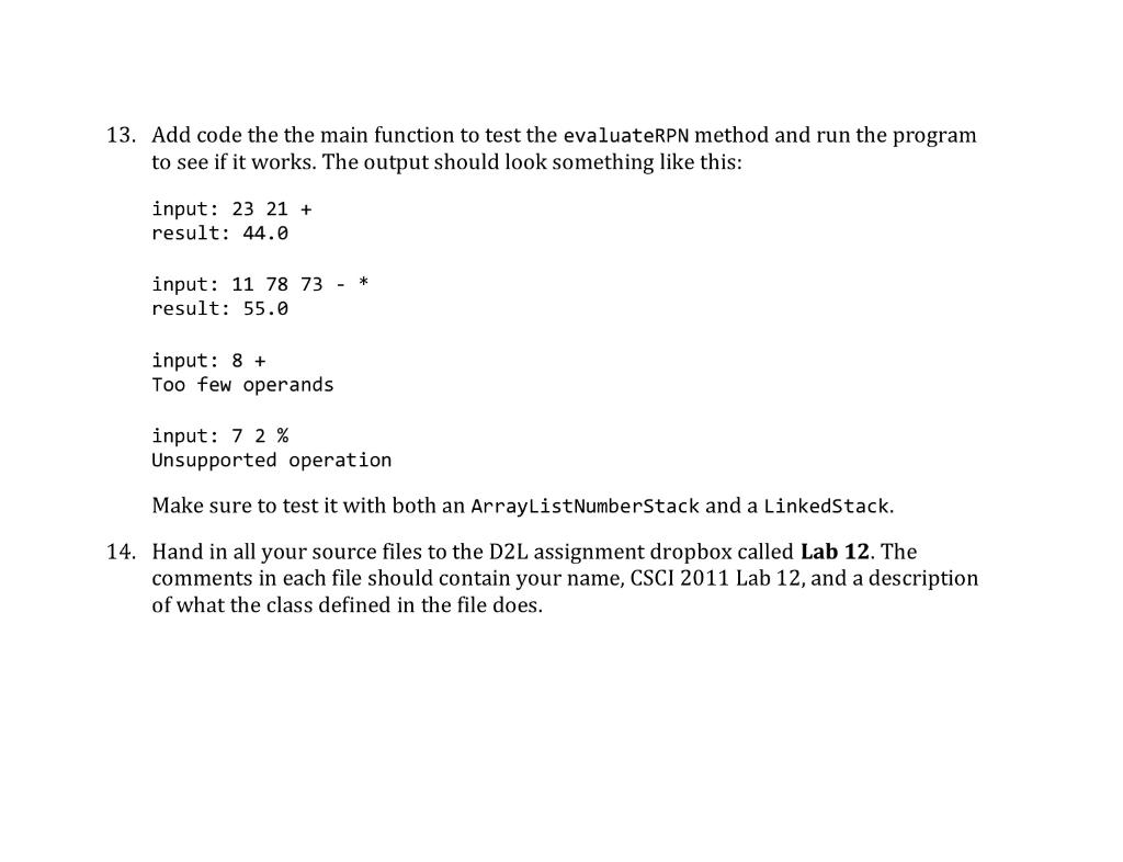 Solved 8. Create a Java class called LinkedNumberStack. (a) | Chegg.com