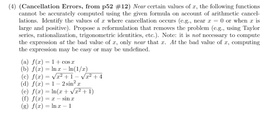 Solved (4) (Cancellation Errors, from p52 #12) Near certain | Chegg.com