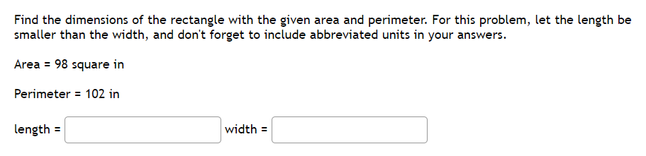 Solved I need help Find the dimensions of the rectangle with | Chegg.com