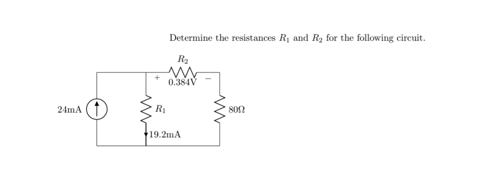 Solved Determine the resistances R1 and R2 for the following | Chegg.com