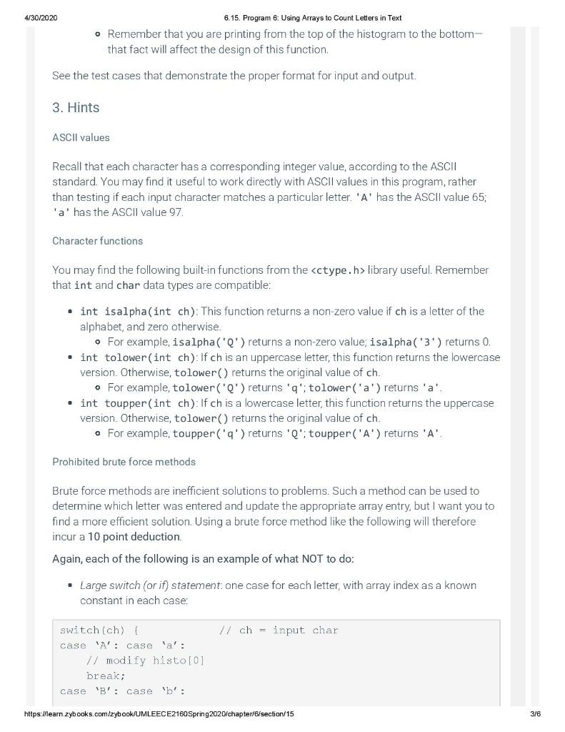 Solved 4/30/2020 6.15. Program 6: Using Arrays to Count | Chegg.com