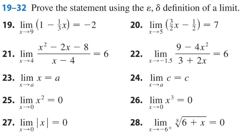 Solved 19-32 Prove the statement using the ε,δ definition of | Chegg.com