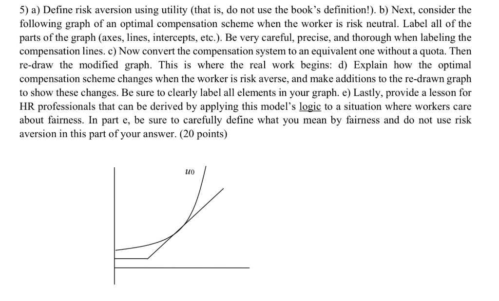 Solved 5) a) Define risk aversion using utility (that is, do | Chegg.com