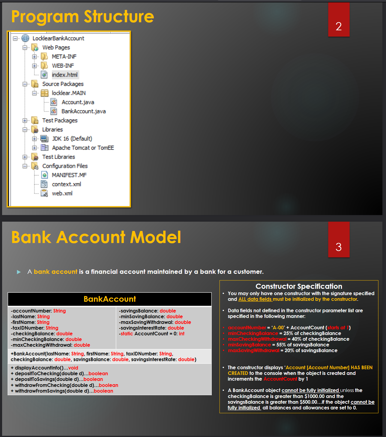 Program Structure 2 다. + Locklear BankAccount Web | Chegg.com