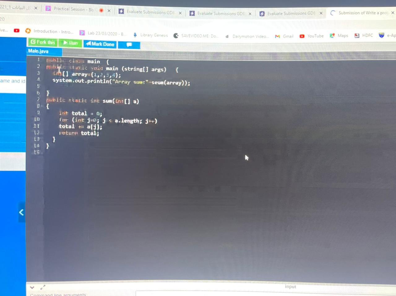 Solved Write A Program In Java To Sum Of 5 Integer Array