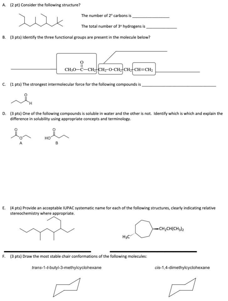 Solved A. (2 pt) Consider the following structure? The | Chegg.com